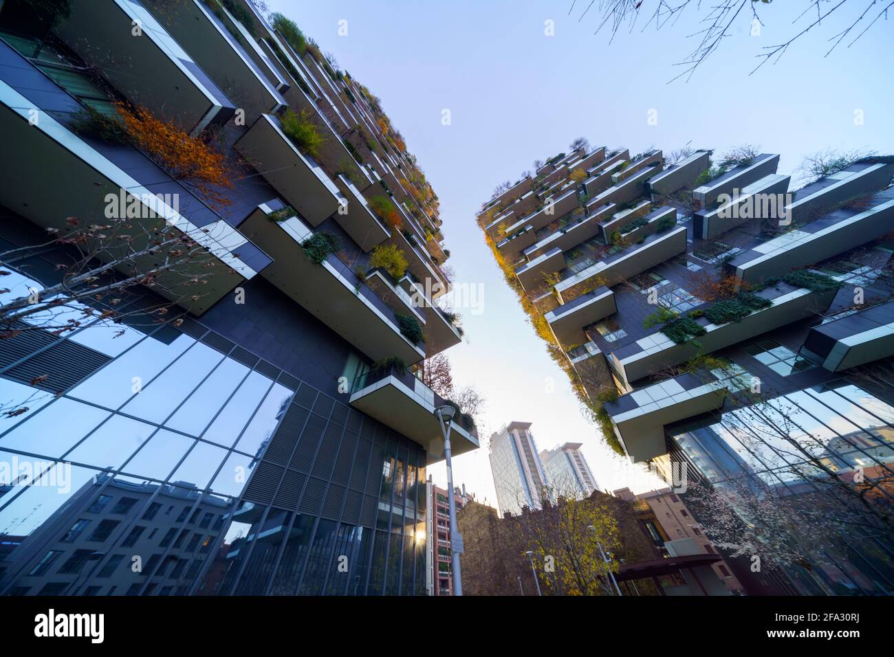 Milan, Lombardy, Italy: modern residential buildings known as Bosco ...