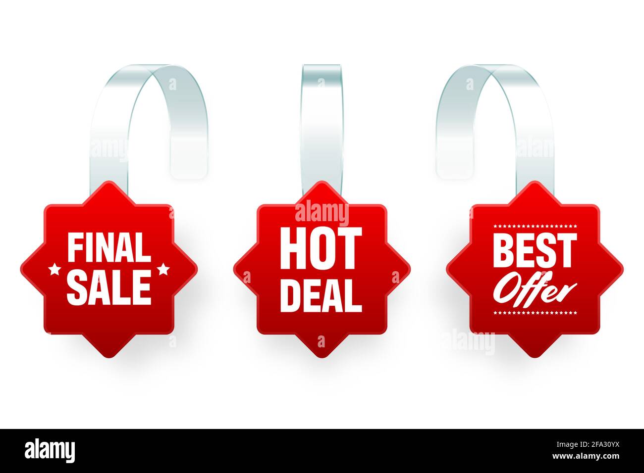 Supermarket promotional wobblers isolated on white background ...