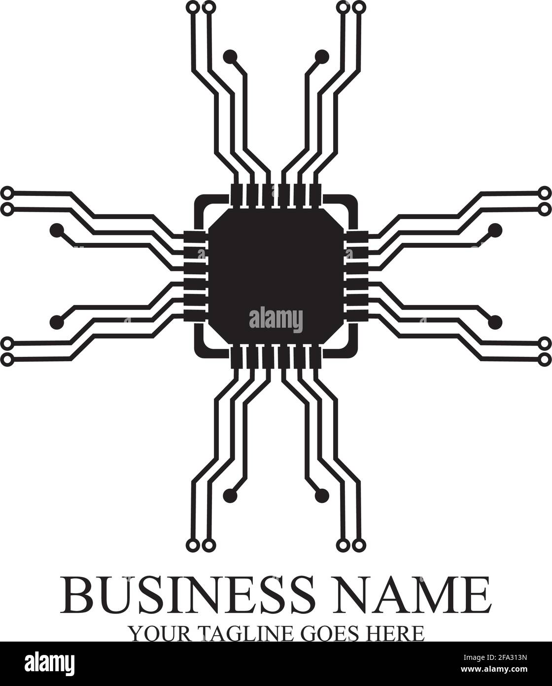 CPU processor line vector icon for websites and mobile flat design ...