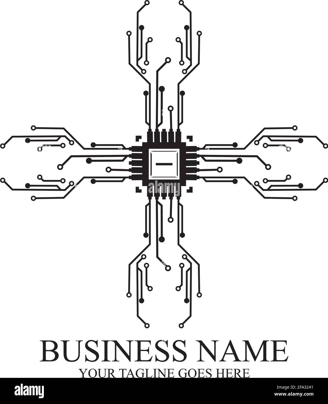 CPU processor line vector icon for websites and mobile flat design ...