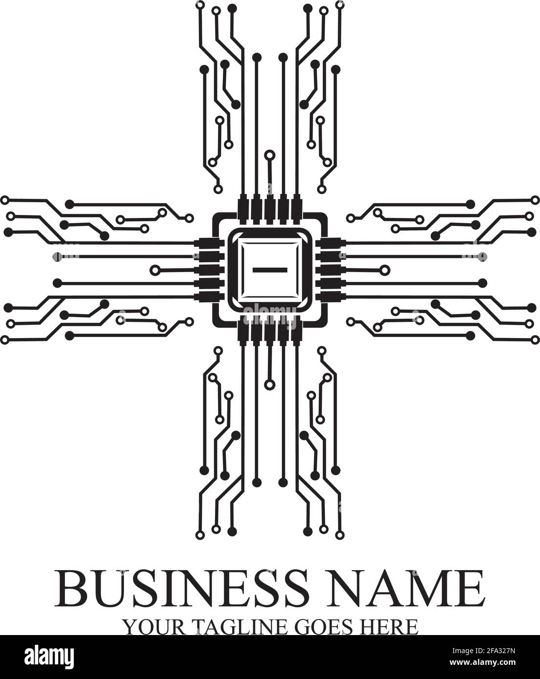 CPU processor line vector icon for websites and mobile flat design ...