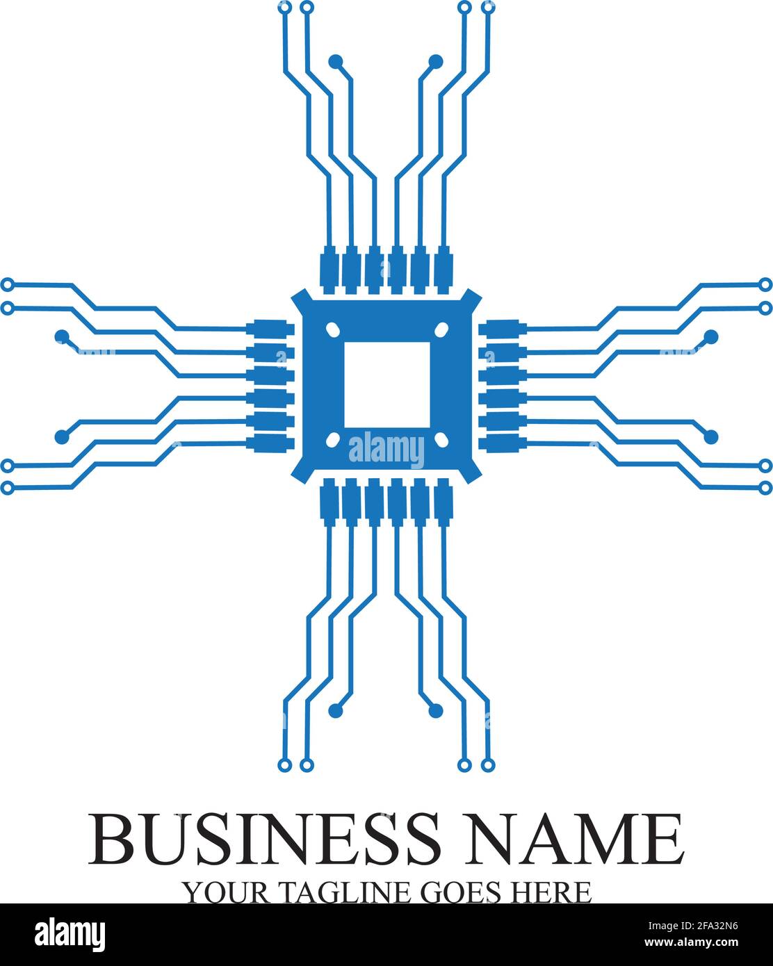 CPU processor line vector icon for websites and mobile flat design ...