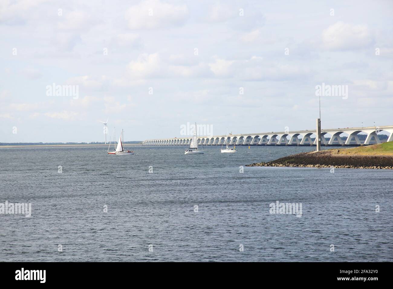 The Zeeland Bridge is the longest bridge in the Netherlands Stock Photo ...
