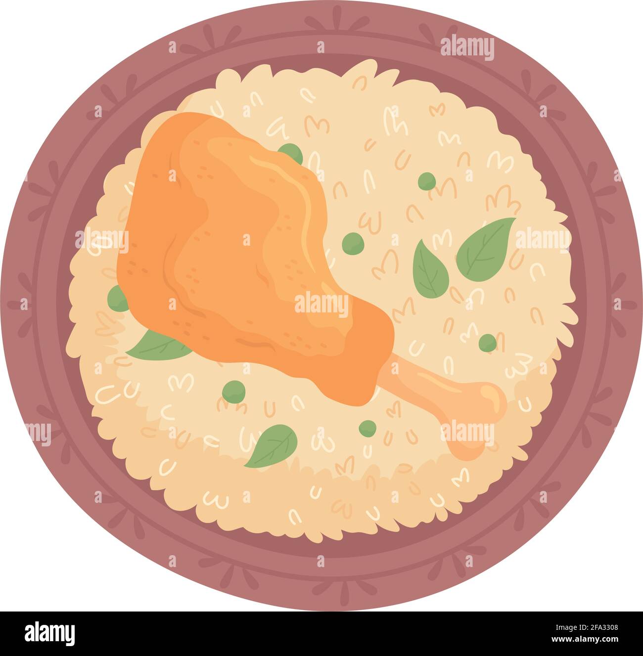 chicken on rice spices food Stock Vector Image & Art - Alamy