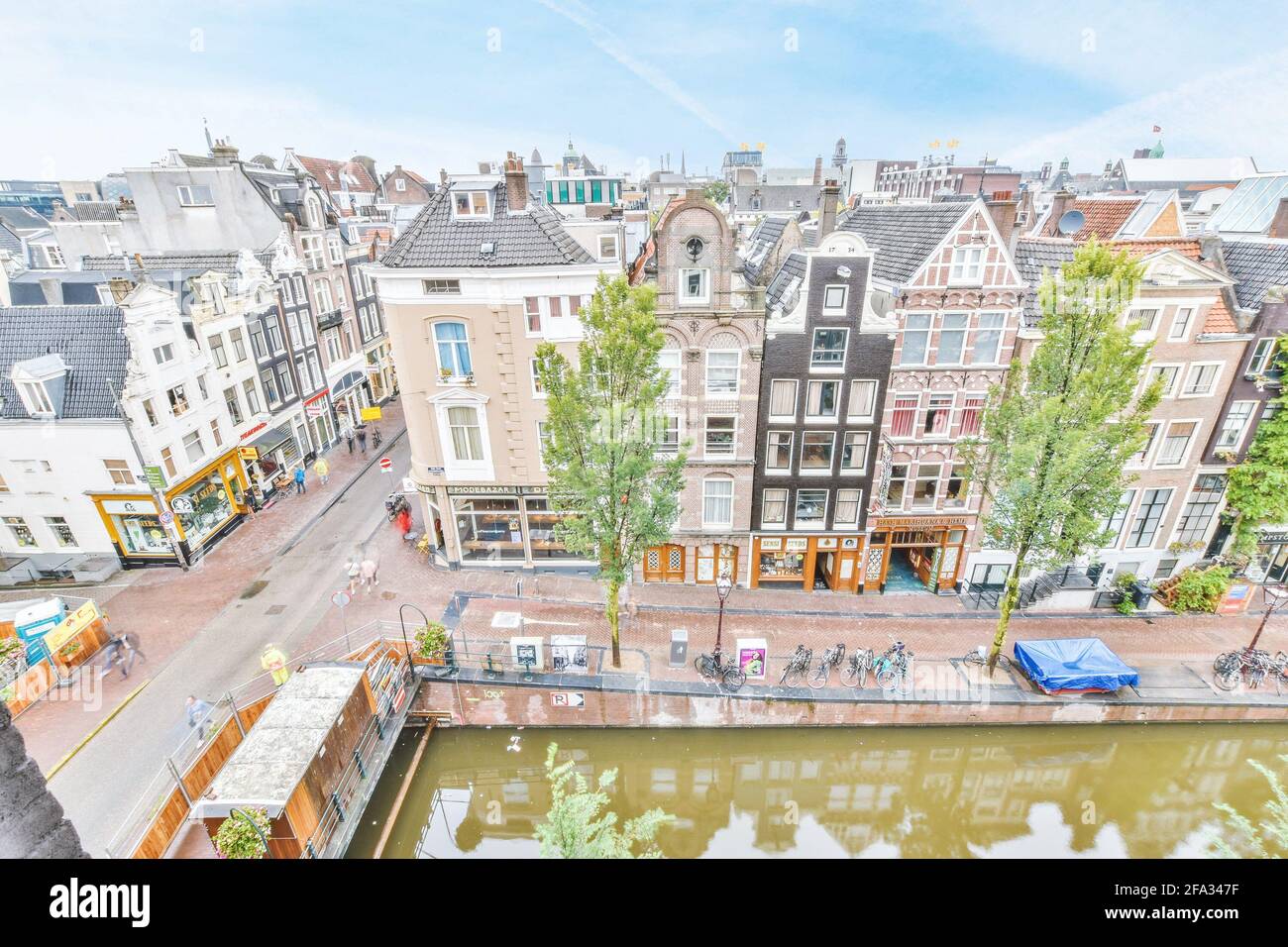Traditional residential buildings on seafront of city channel Stock ...