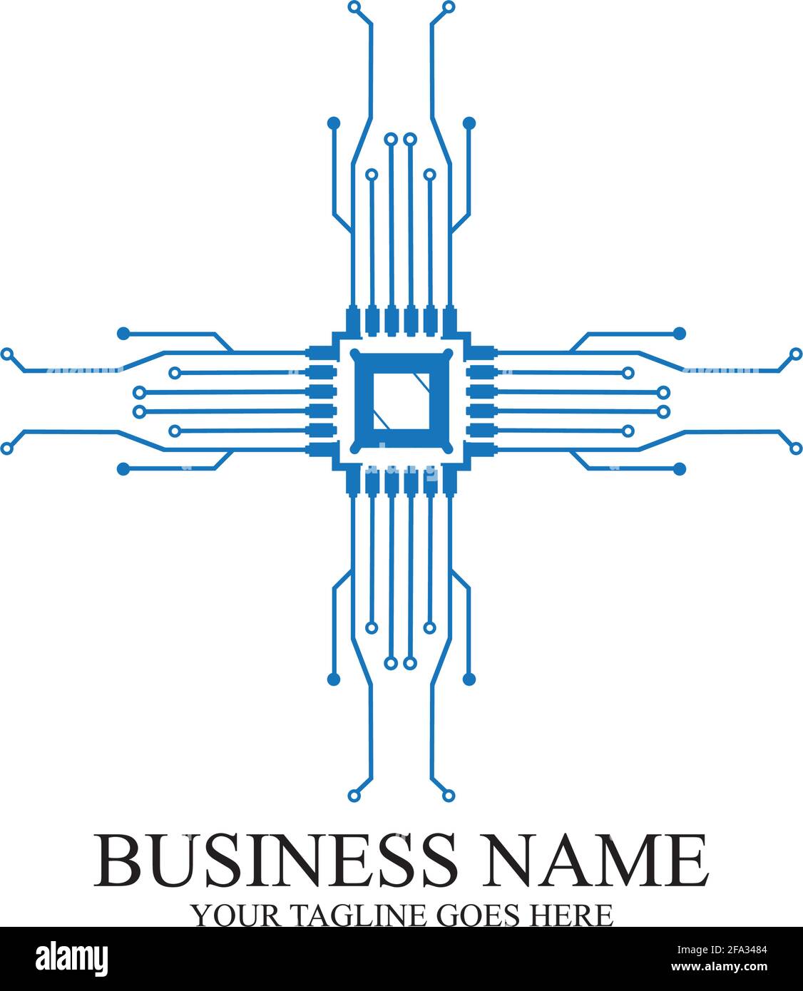 CPU processor line vector icon for websites and mobile flat design ...