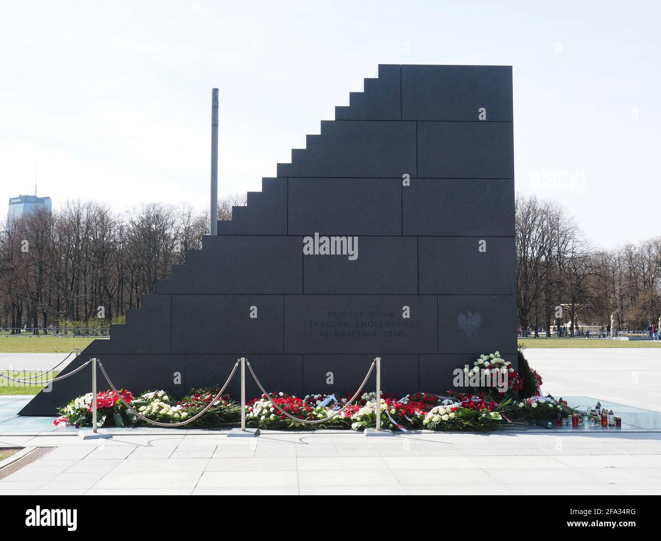 Memorial for victims of Smolensk Air Crash in Warsaw, Poland Stock ...