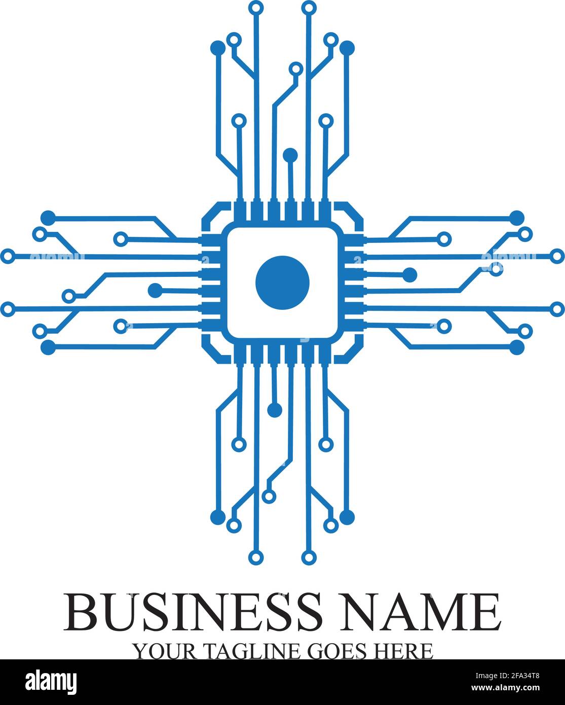 CPU processor line vector icon for websites and mobile flat design ...