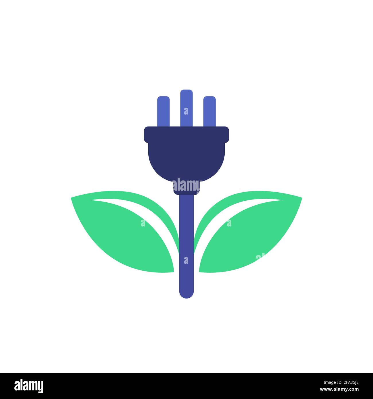 Electric plug green leaves Stock Vector Images - Alamy