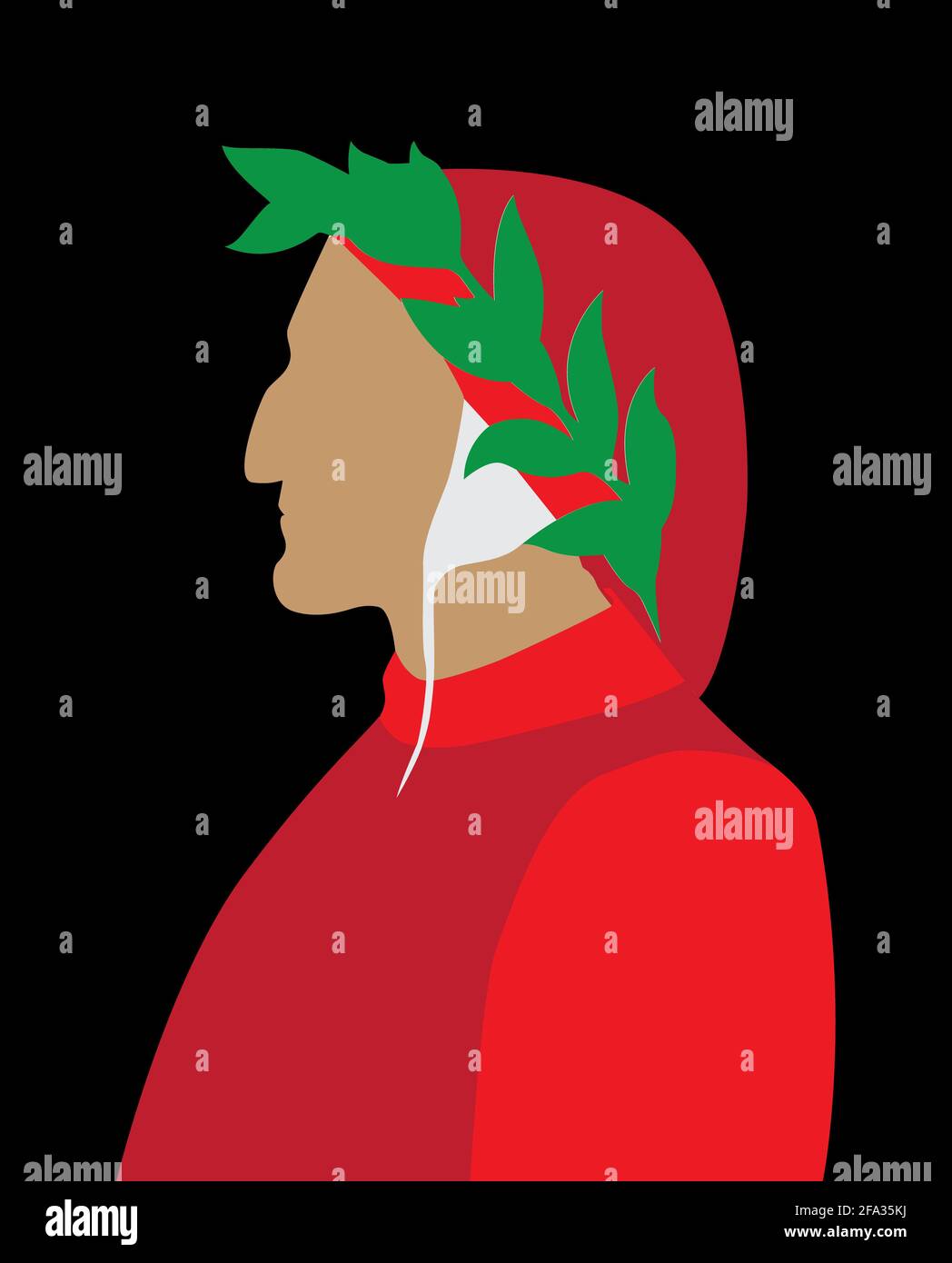 Illustration of the portrait of Dante Alighieri Stock Photo - Alamy