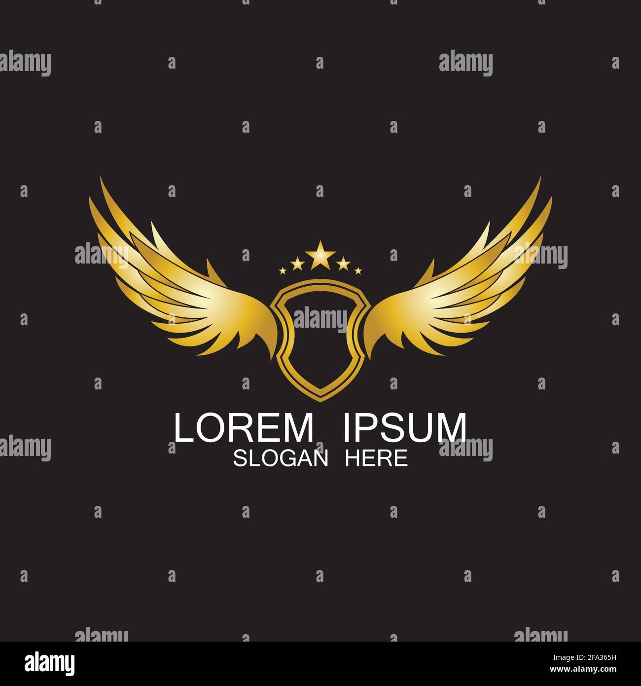 winged shield gold logo design symbol vector illustration-vector Stock ...
