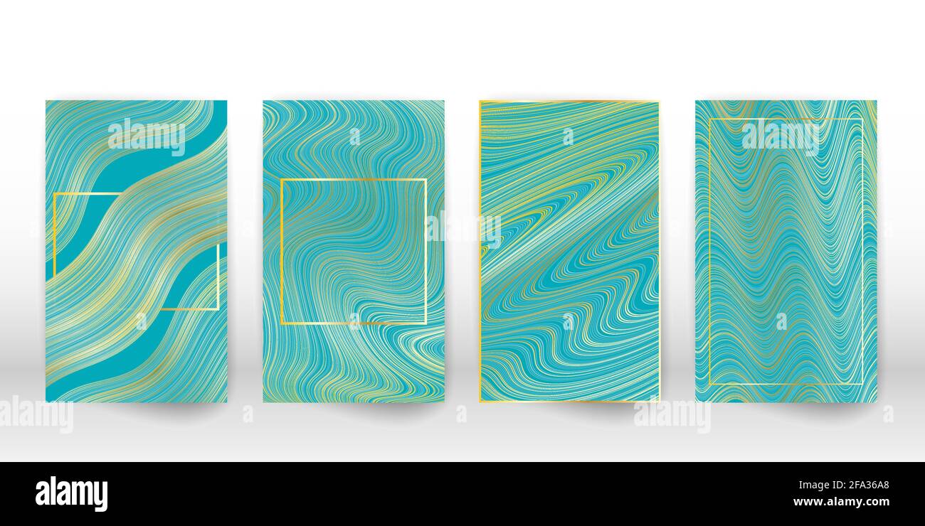 Golden liquid wavy lines Stock Vector Images - Alamy