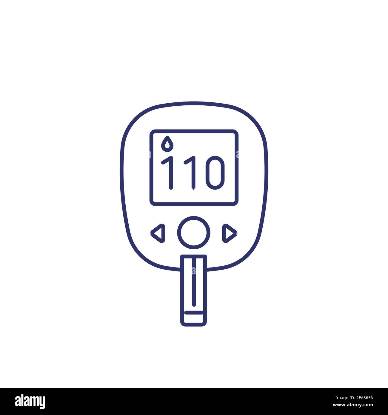 Glucose test, glucometer line icon on white Stock Vector Image & Art ...