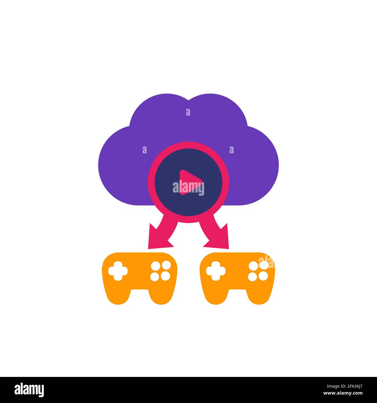 Cloud gaming icon with gamepads Stock Vector Image & Art - Alamy