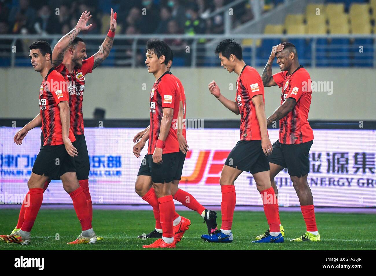 Suzhou, China's Jiangsu Province. 22nd Apr, 2021. Ricardo Lopes (1st R ...
