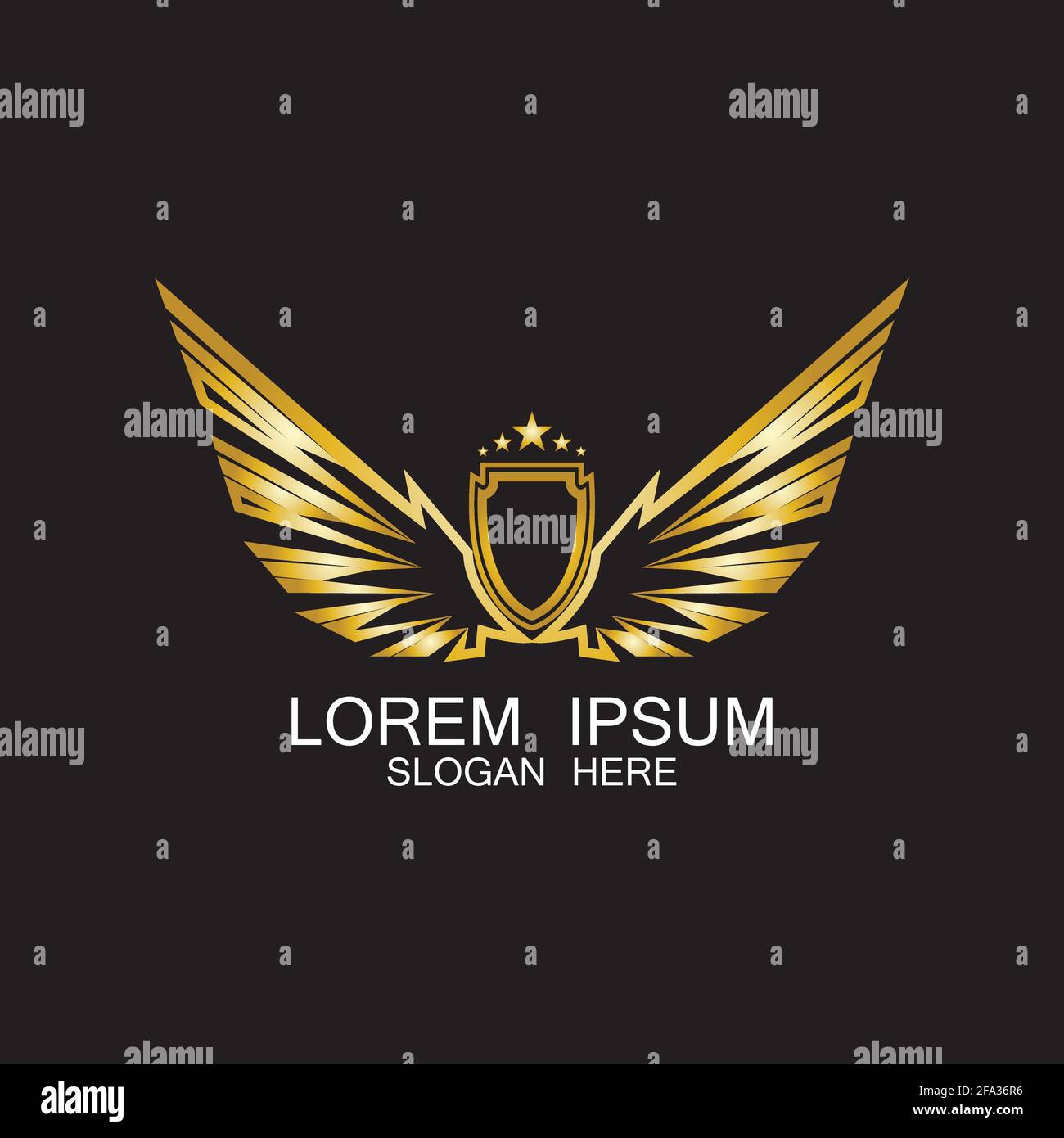 winged shield gold logo design symbol vector illustration-vector Stock ...