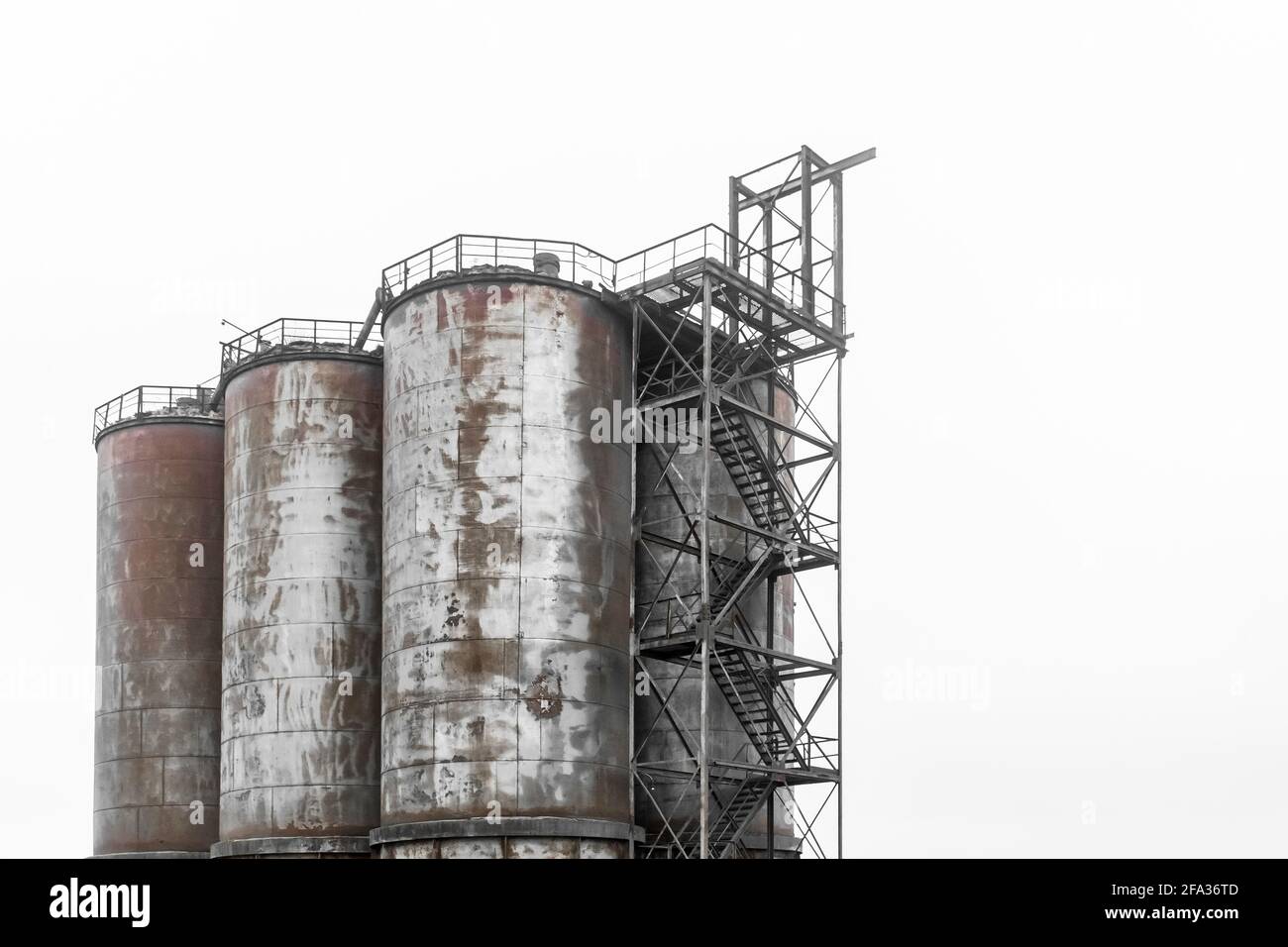 Old abandoned tanks for storing industrial products and fertilizers at ...