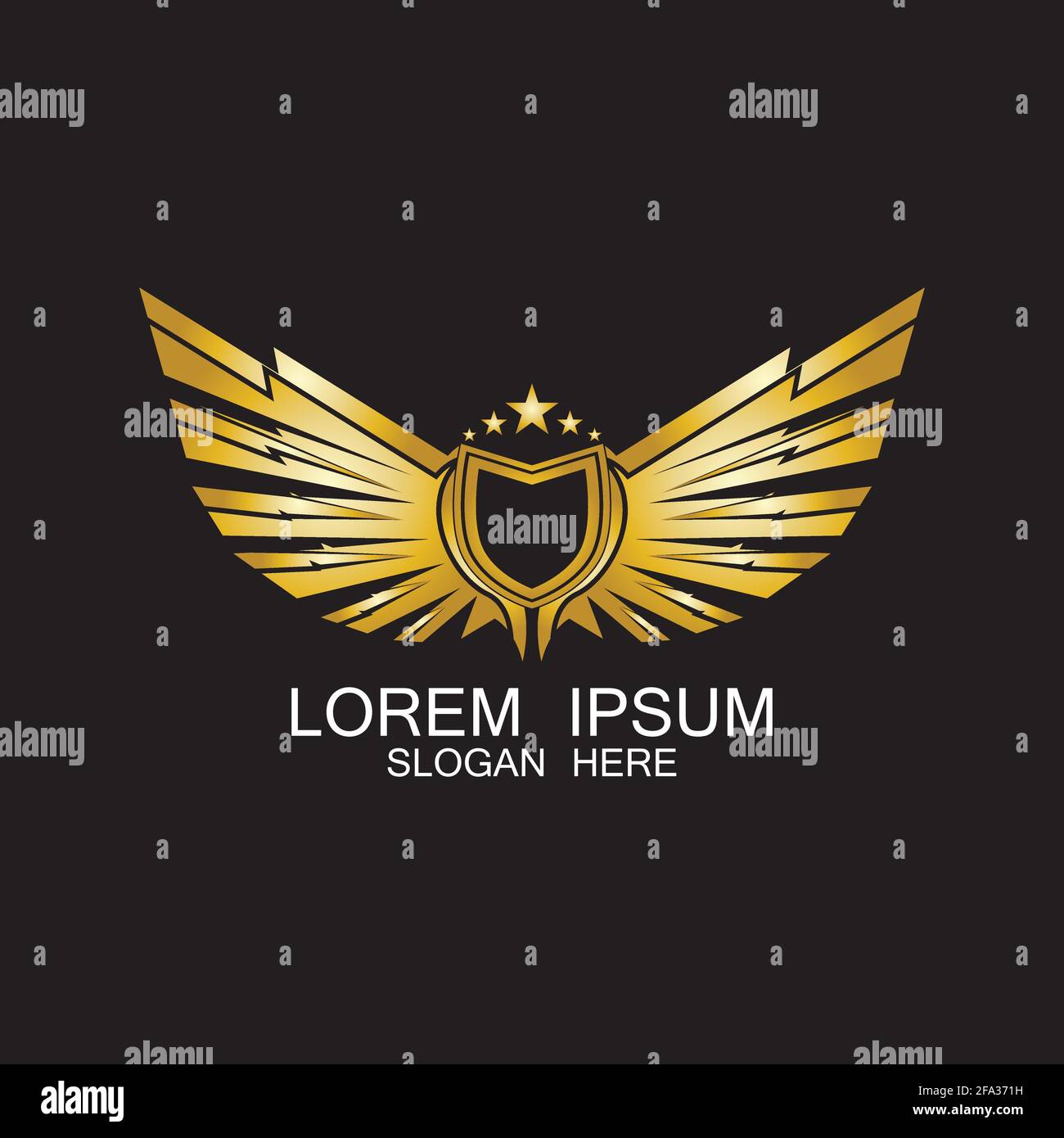 winged shield gold logo design symbol vector illustration-vector Stock ...