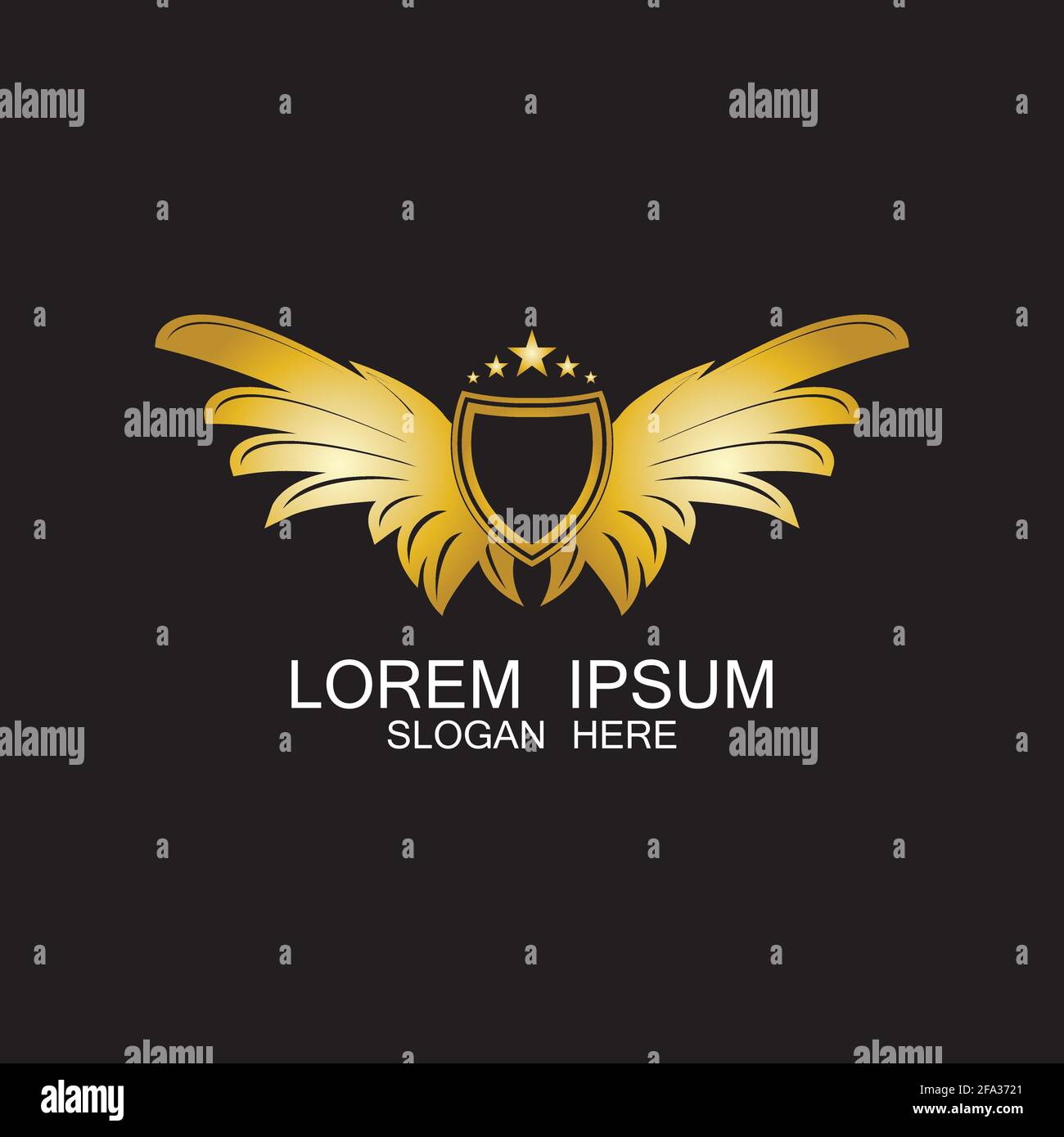 winged shield gold logo design symbol vector illustration-vector Stock ...
