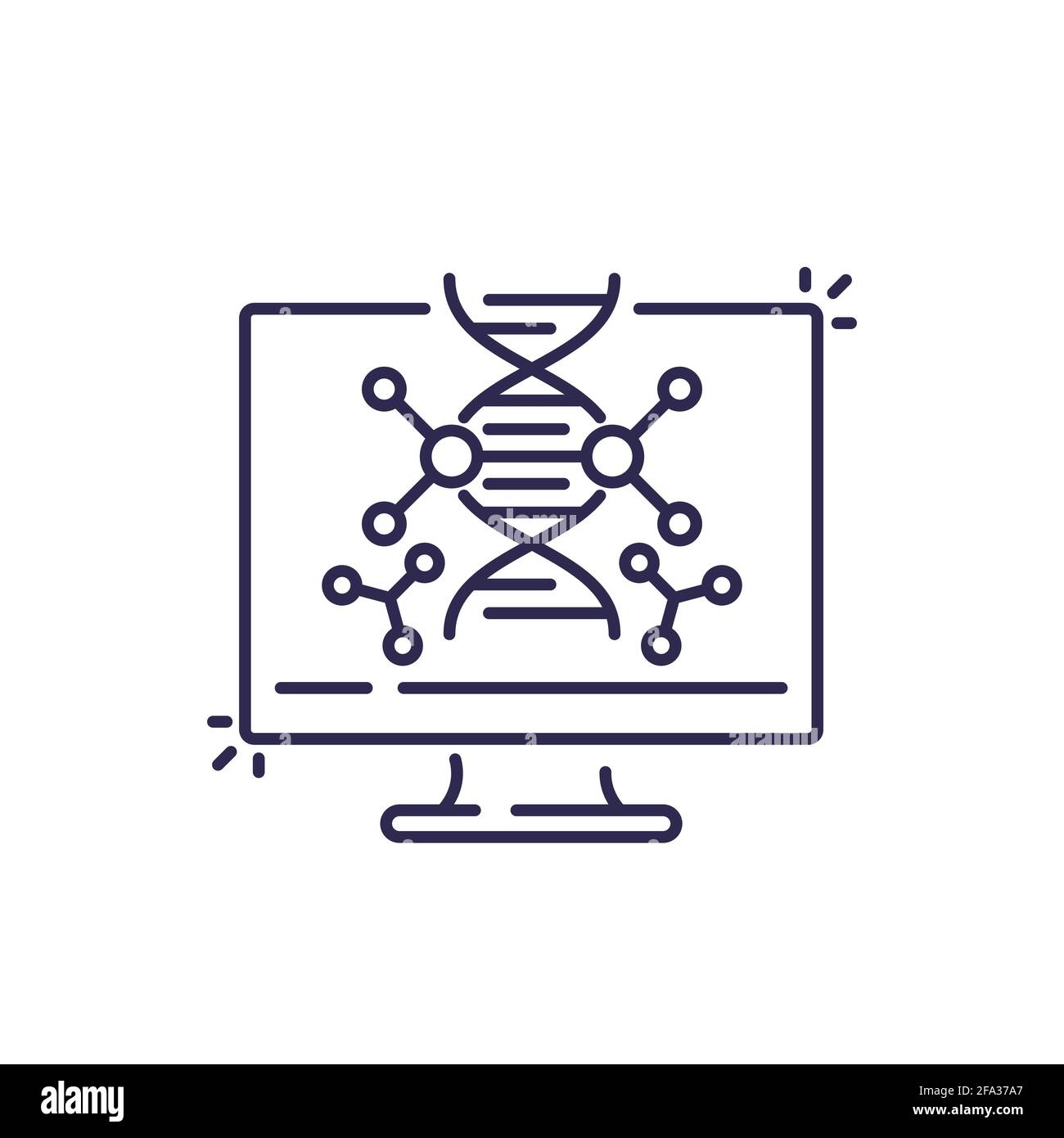dna research and genetics vector line icon Stock Vector Image & Art - Alamy
