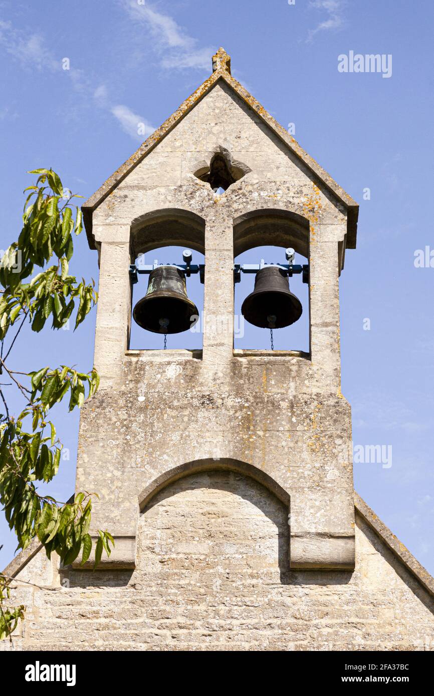 The bell turret on the small, Norman church of St Michael in the ...