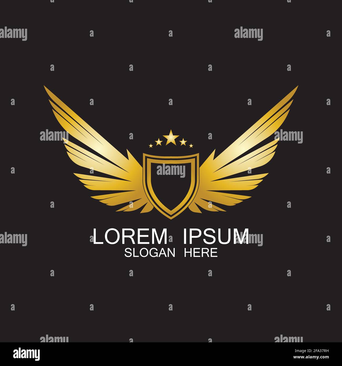 winged shield gold logo design symbol vector illustration-vector Stock ...