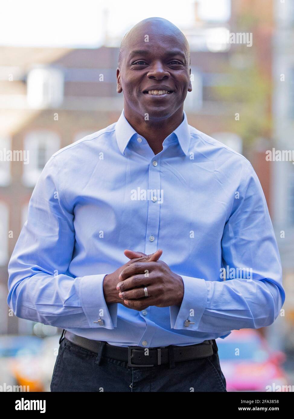 Shaun Bailey MP, launches his battle bus on the 22nd of April 2021 as ...