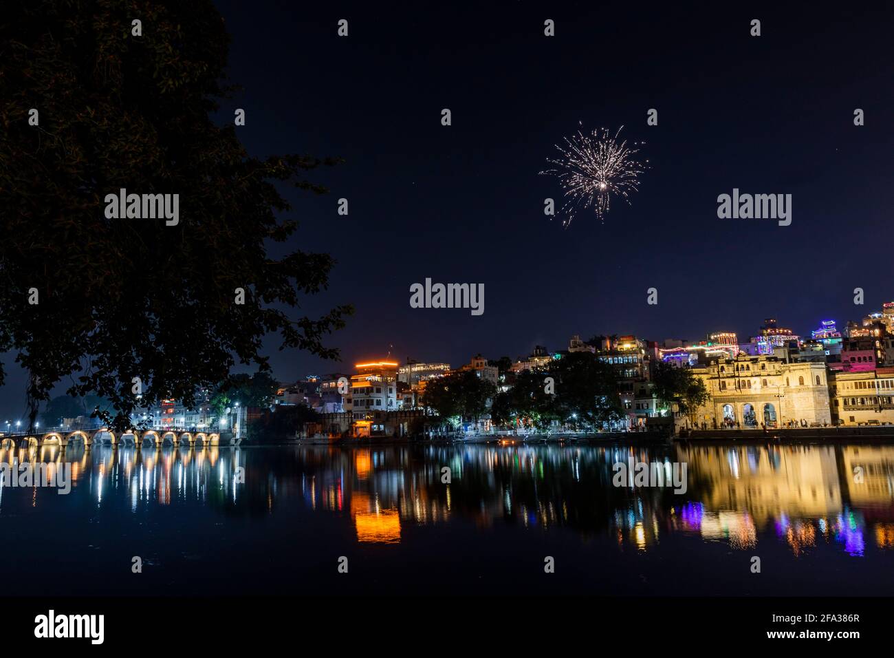 Lake Pichola, Udaipur. during Diwali Stock Photo - Alamy