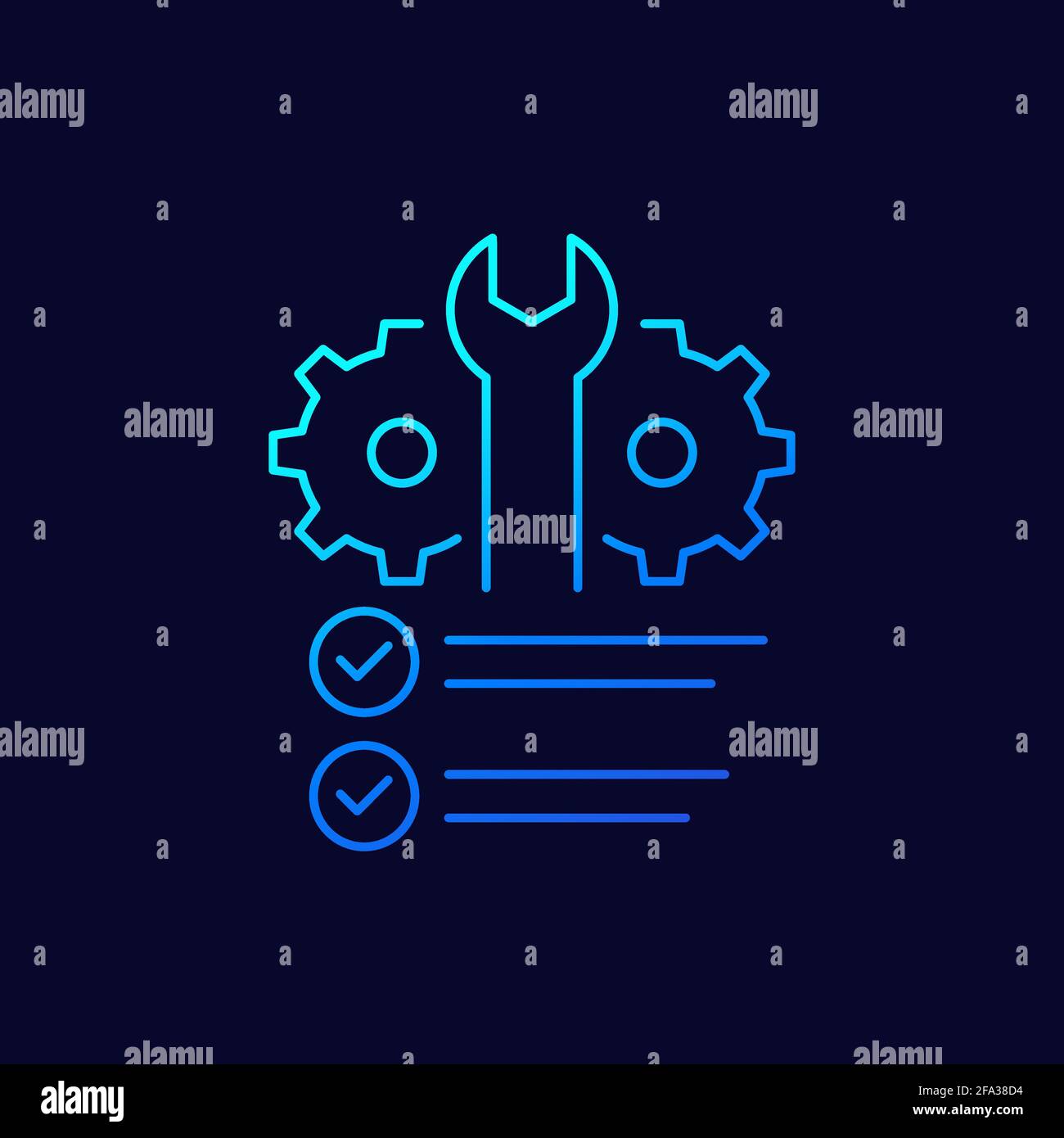 service checklist line icon for web, vector Stock Vector Image & Art ...