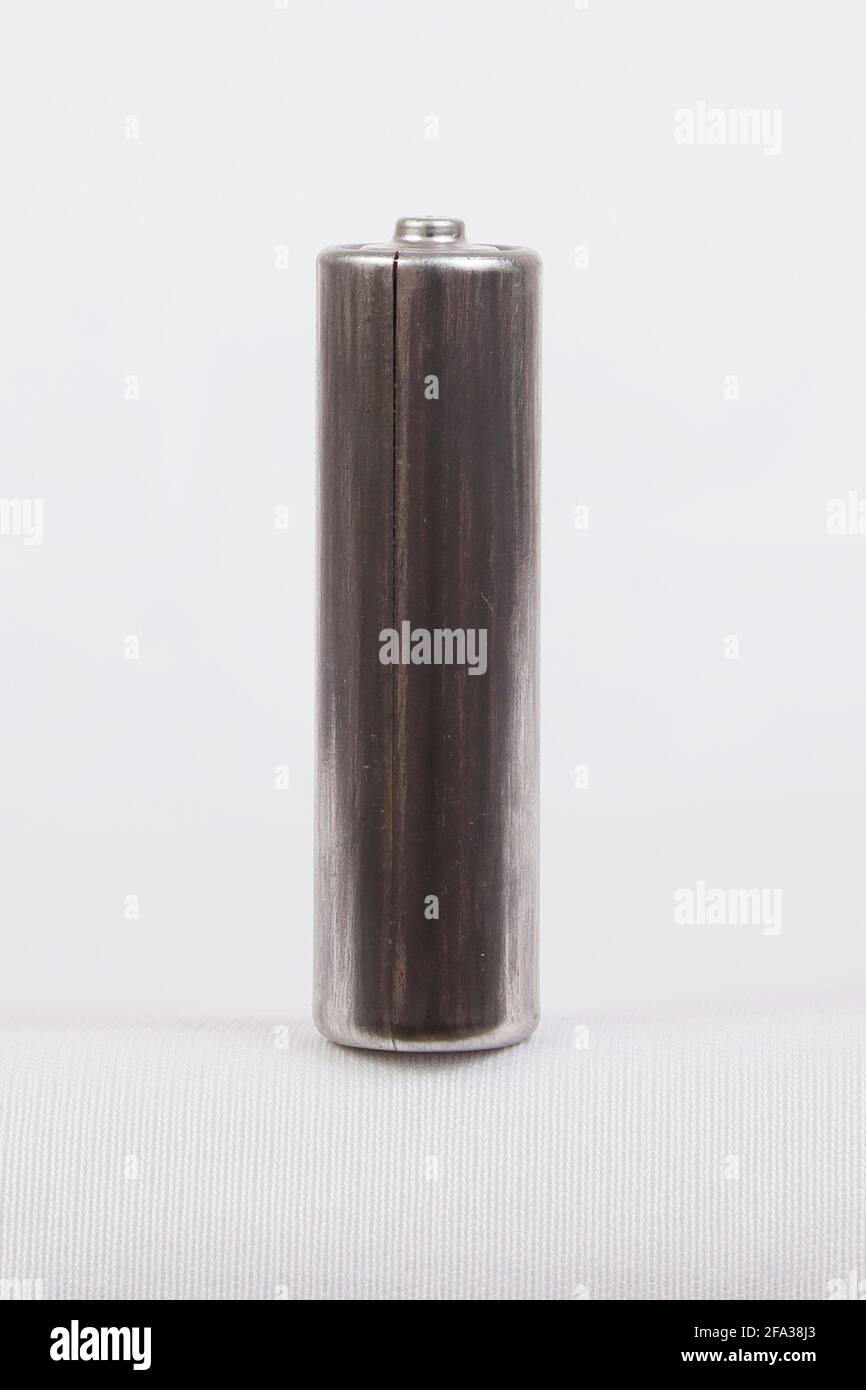 Vertical shot of a battery isolated on white background Stock Photo - Alamy