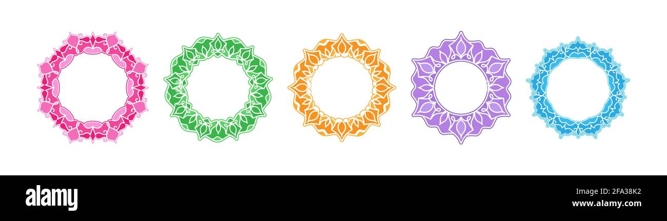 set of decorative patterned frames for photos, illustrations, text, and ...