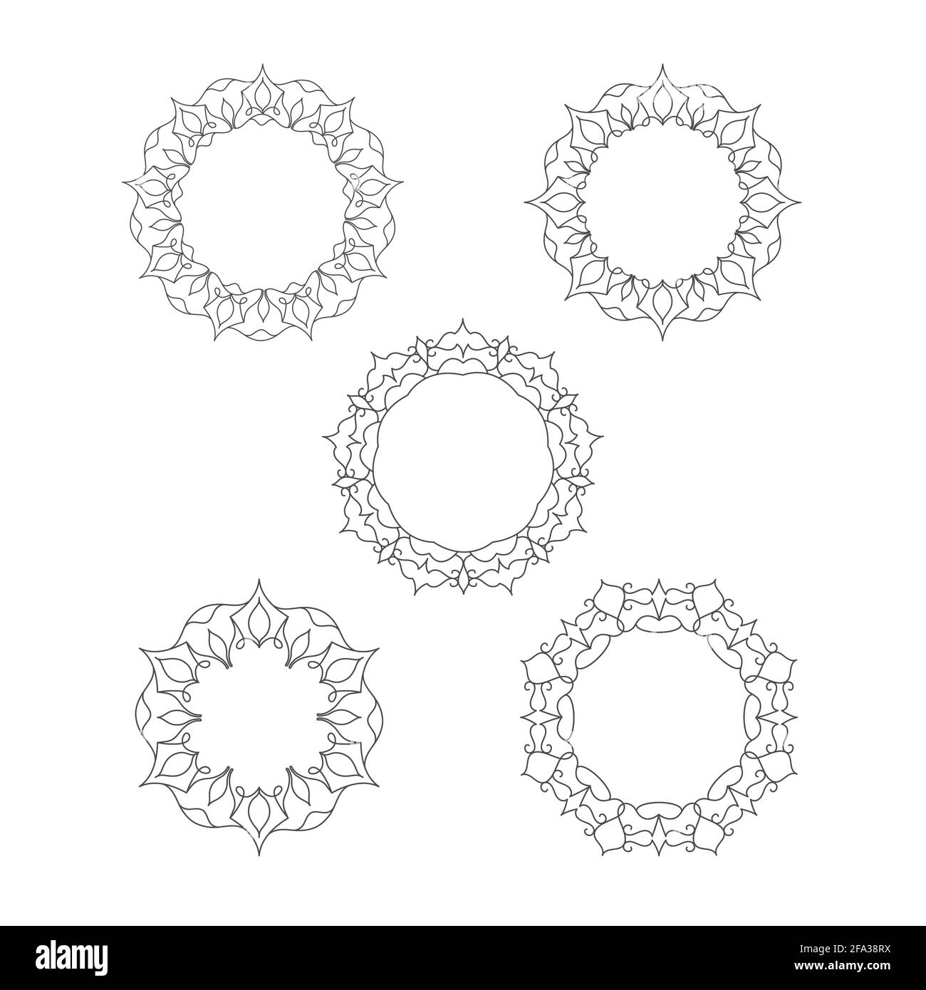 set of decorative patterned frames for photos, illustrations, text, and ...