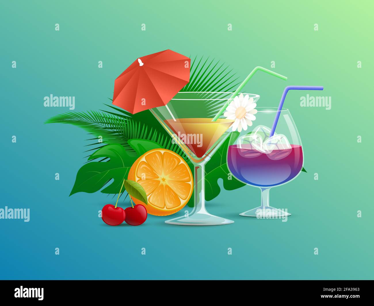Cold summer berry drink Stock Vector Images - Alamy