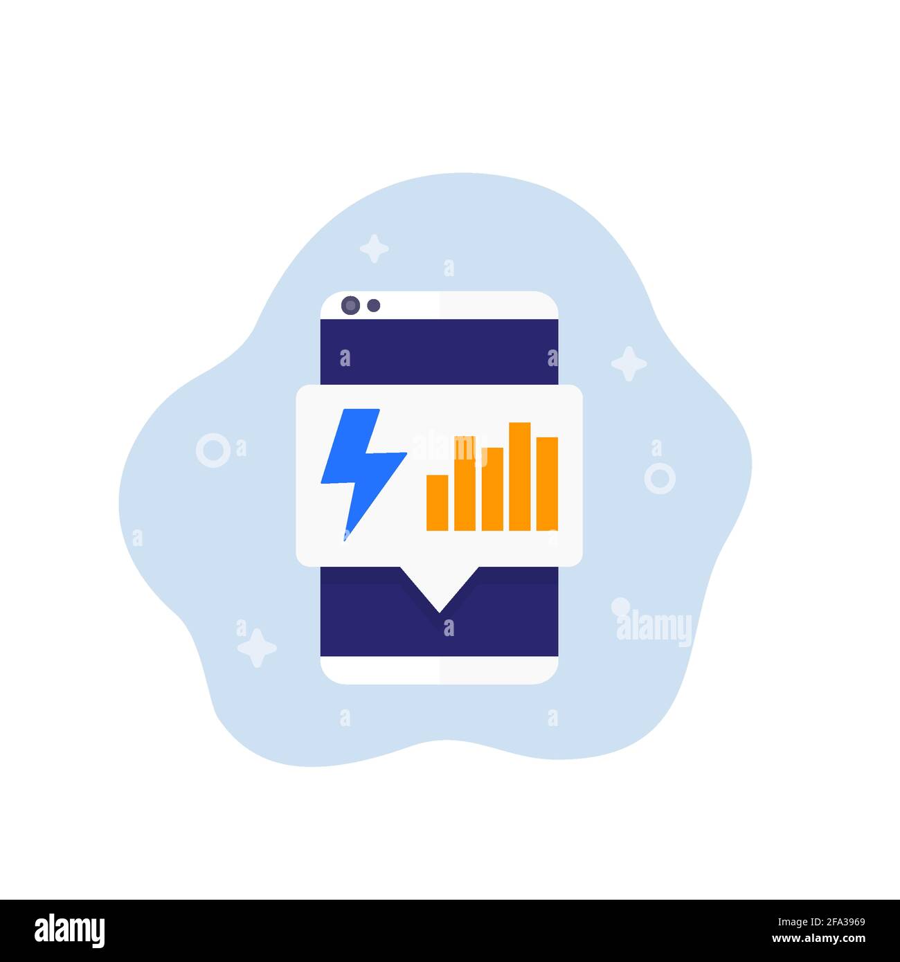 electric consumption icon with a phone, vector Stock Vector Image & Art ...
