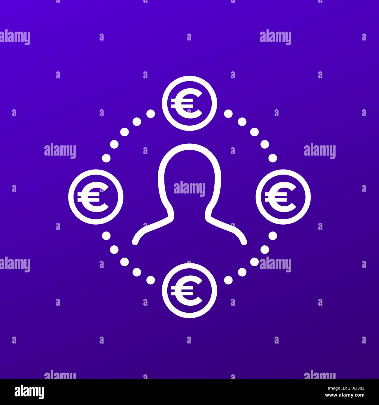 Employee costs or salary icon with euro Stock Vector Image & Art - Alamy