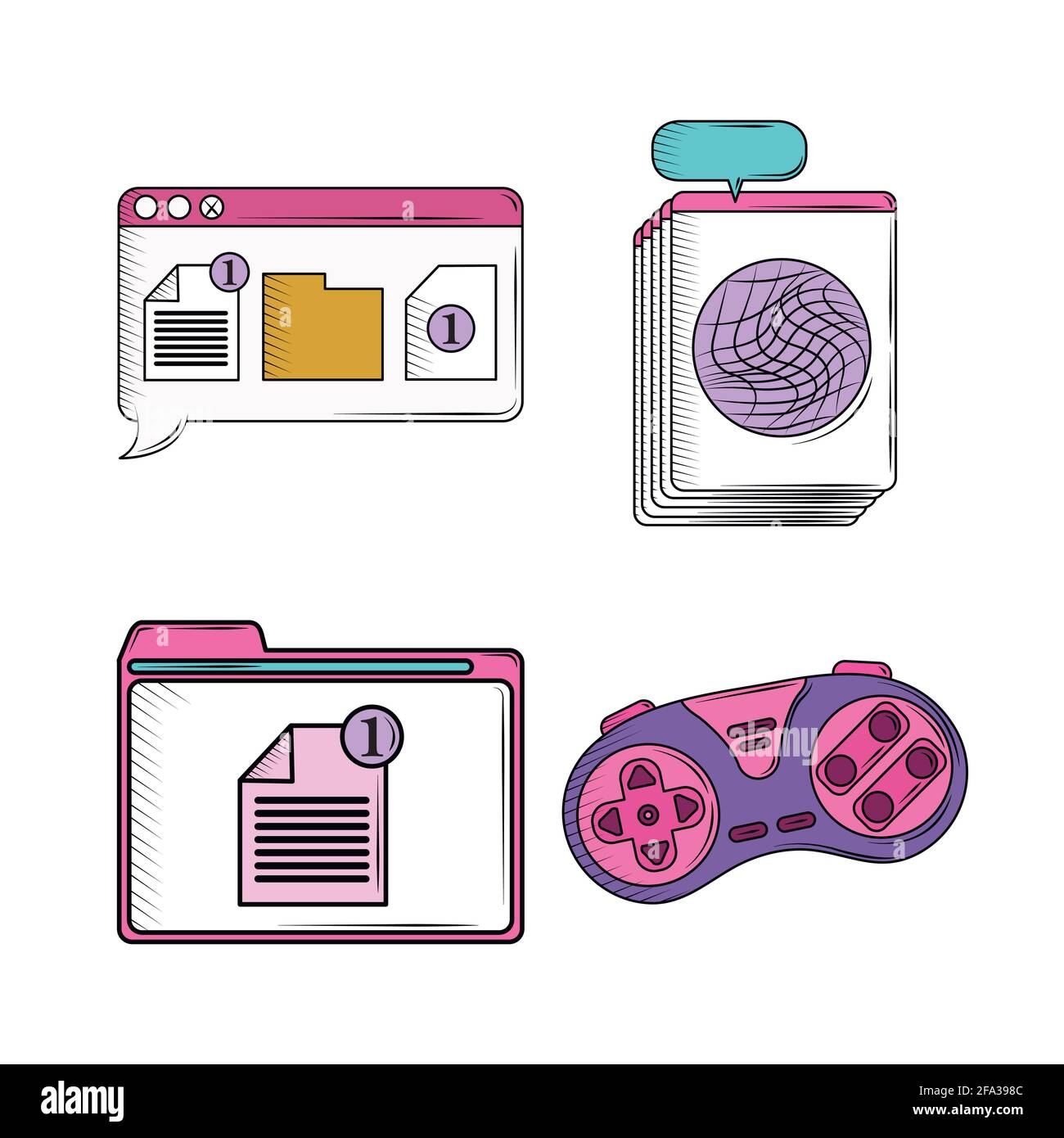 retro futuristic interface data video Stock Vector Image & Art - Alamy