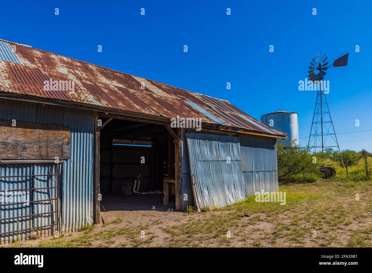 Corrugated steel barn at Empire Ranch and Las Cienegas National ...