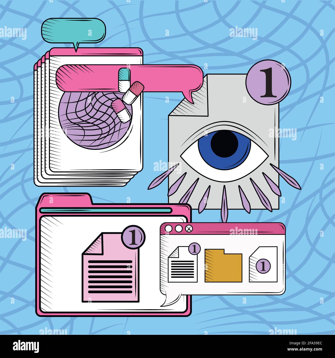 retro futuristic technology data website Stock Vector Image & Art - Alamy