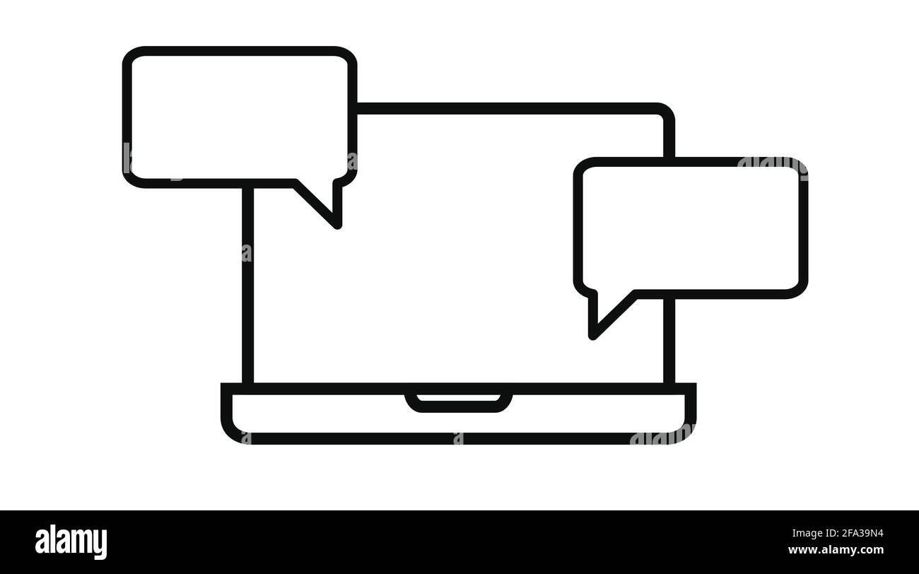 Laptop community speech bubble Stock Vector Images - Alamy