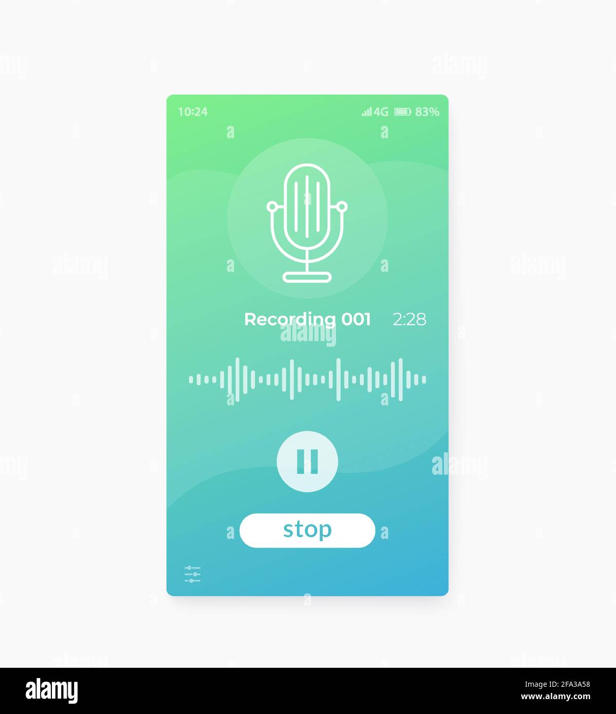 Audio recording app mobile ui design, vector Stock Vector Image & Art ... Audio recording app mobile ui design, vector Stock Vector Image & Art ...