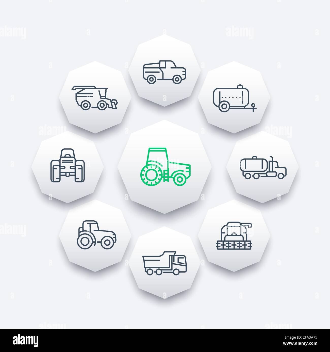 Agricultural machinery line icons Stock Vector Image & Art - Alamy