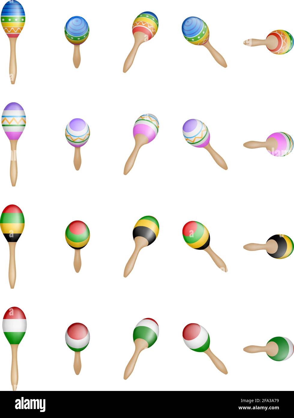 set of isolated colorful mexican maracas Stock Vector Image & Art - Alamy