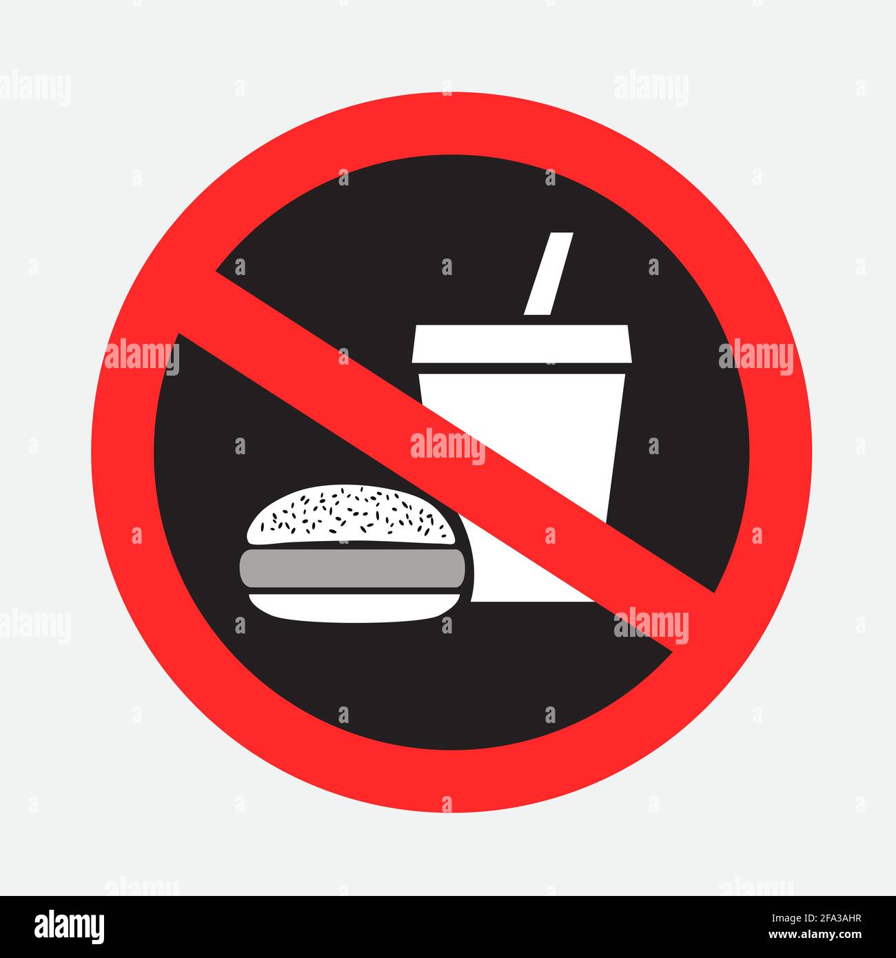 fast food is prohibited dark sign sticker Stock Vector Image & Art - Alamy