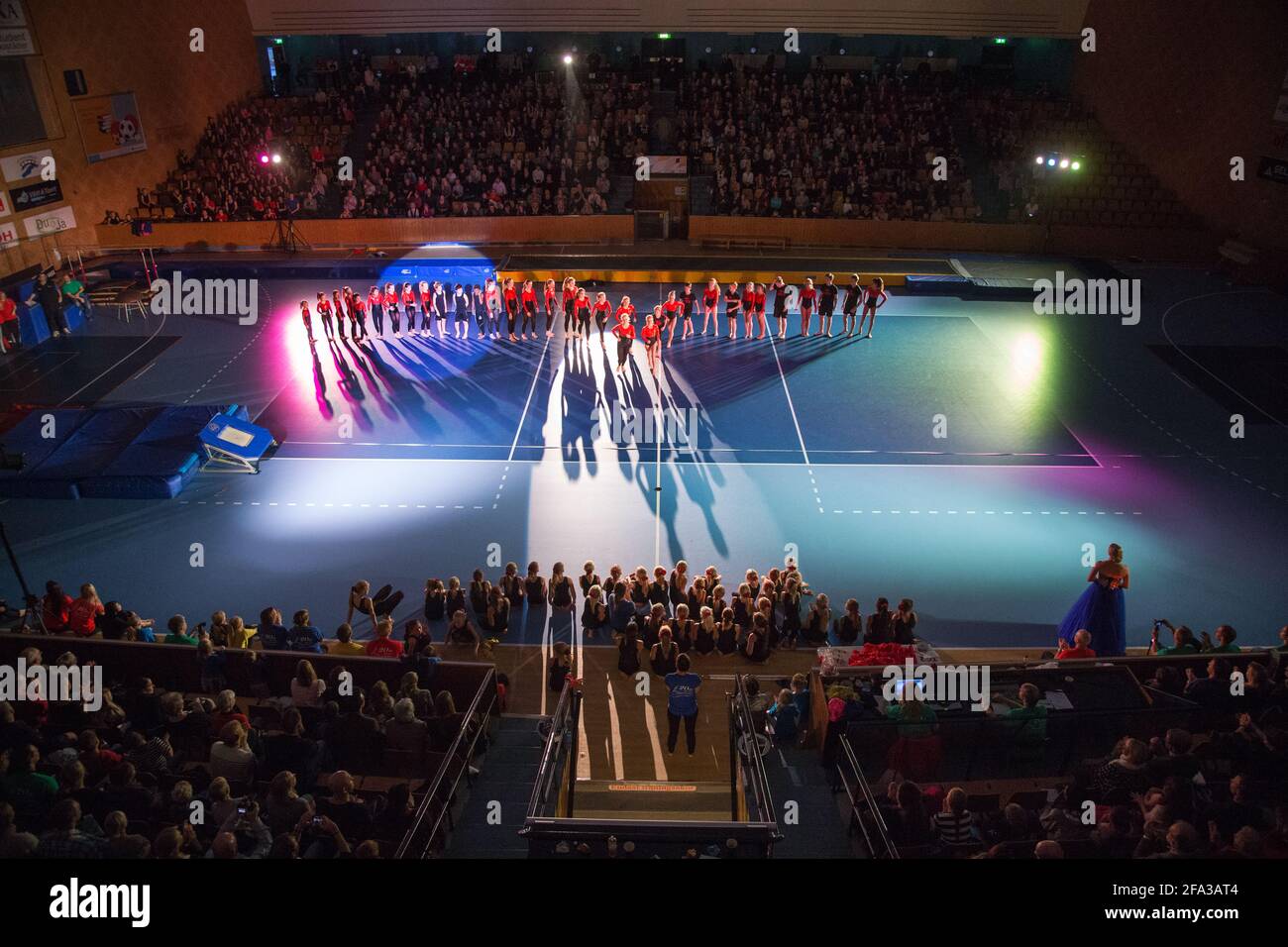 A gymnastics show in a sports hall Stock Photo - Alamy