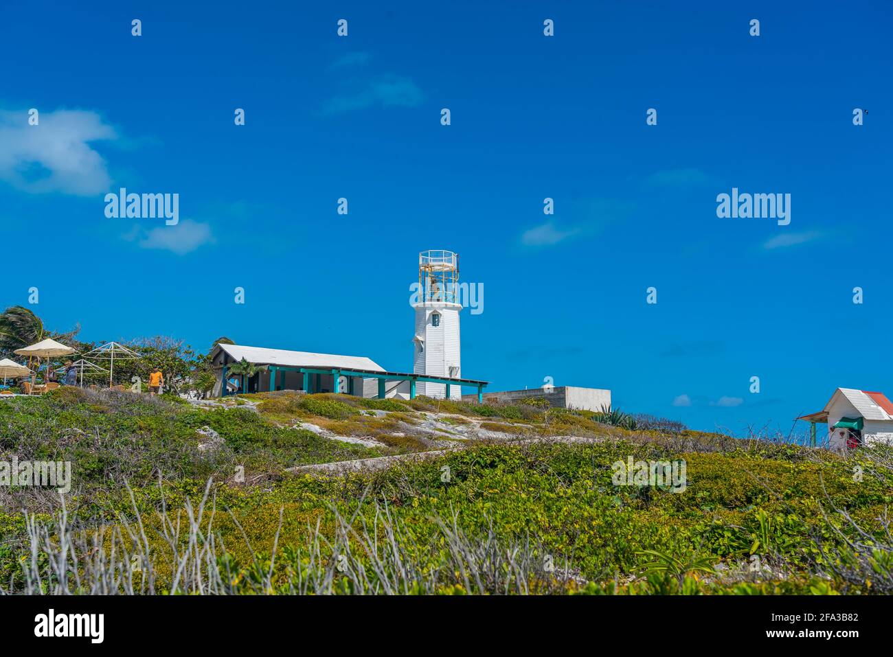 The Lighthouse in the south at the beautiful Caribbean coast in Isla ...