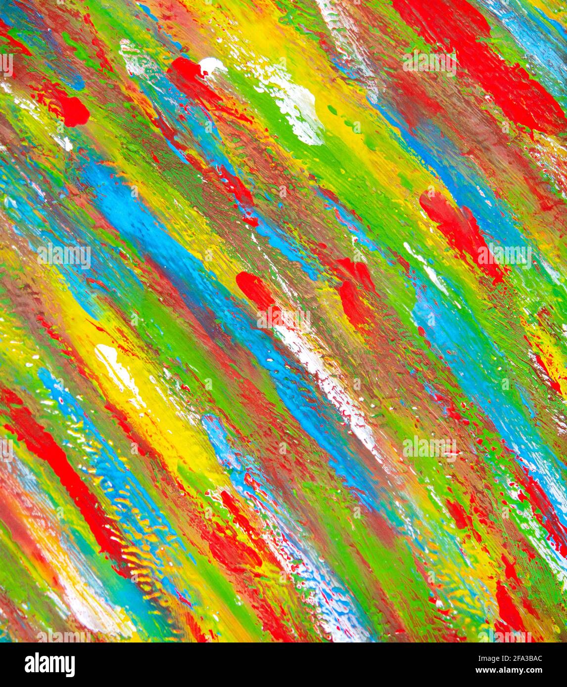 Bright variegated multicolored background of brush strokes with ...
