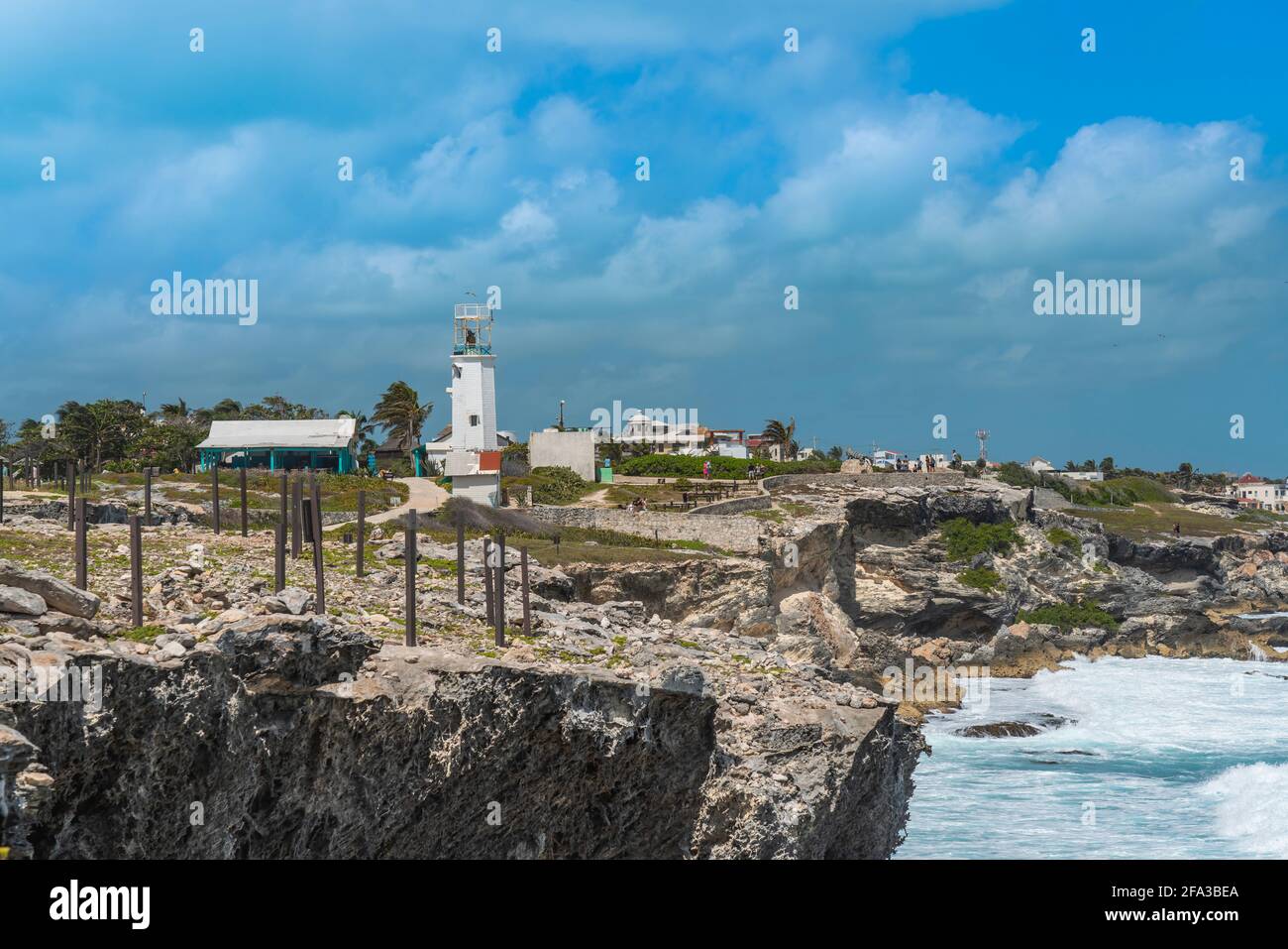 The Lighthouse in the south at the beautiful Caribbean coast in Isla ...