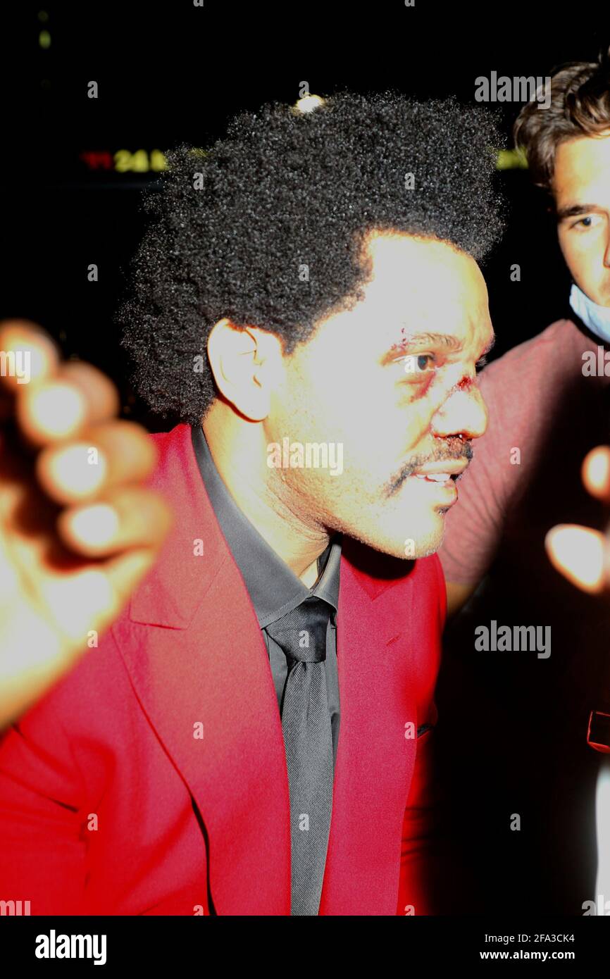 New York - NY - 20200826 The Weeknd is seen with bloody make up as he ...