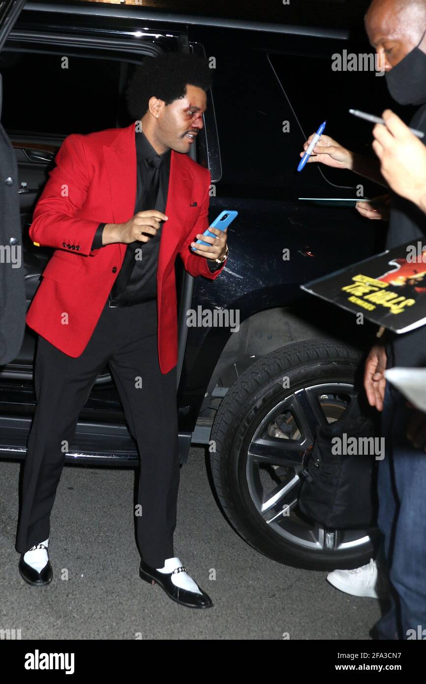New York - NY - 20200826 The Weeknd is seen with bloody make up as he ...