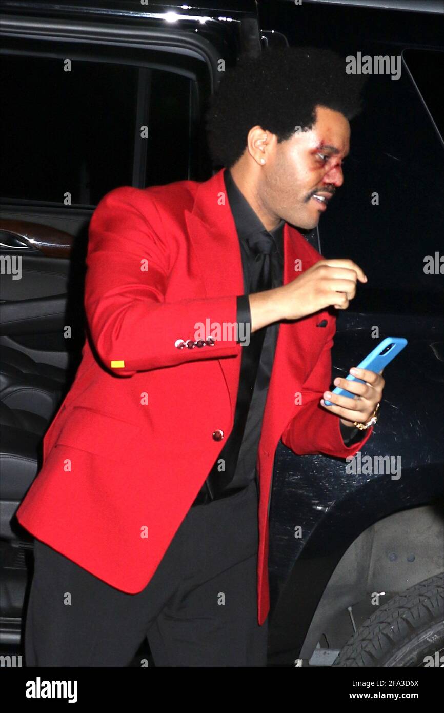 New York - NY - 20200826 The Weeknd is seen with bloody make up as he ...